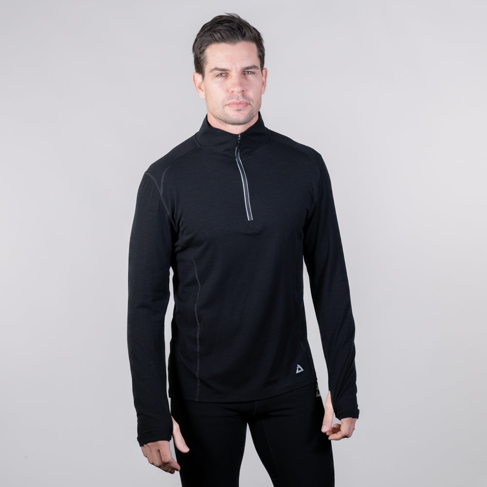 Men's Merino Wool Zip Neck Top | ioMerino Outdoor Clothing